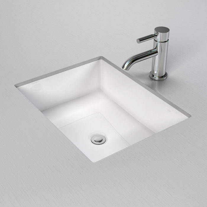 Cantrio Koncepts 15.625'' White Rectangular Undermount Bathroom Sink with Overflow - Wayfair Canada